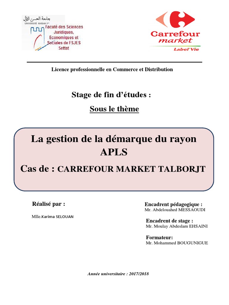 Rapport de Stage Carrefour | PDF | Fromage | Inventaire