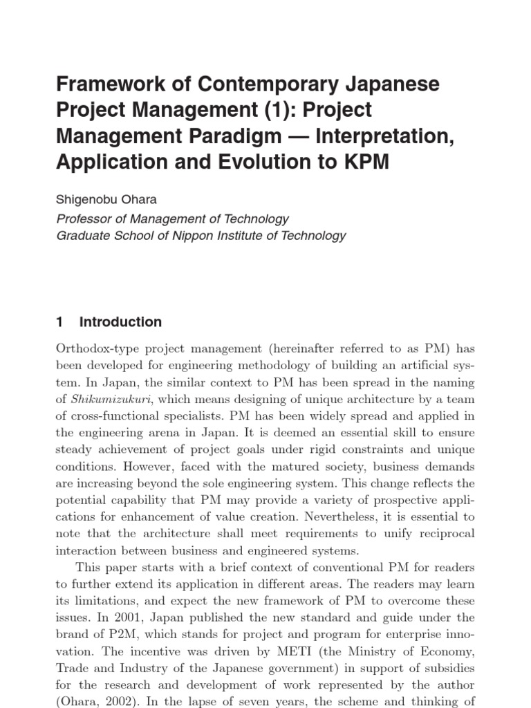 Japanese Project Management Techniques | PDF | Project Management ...