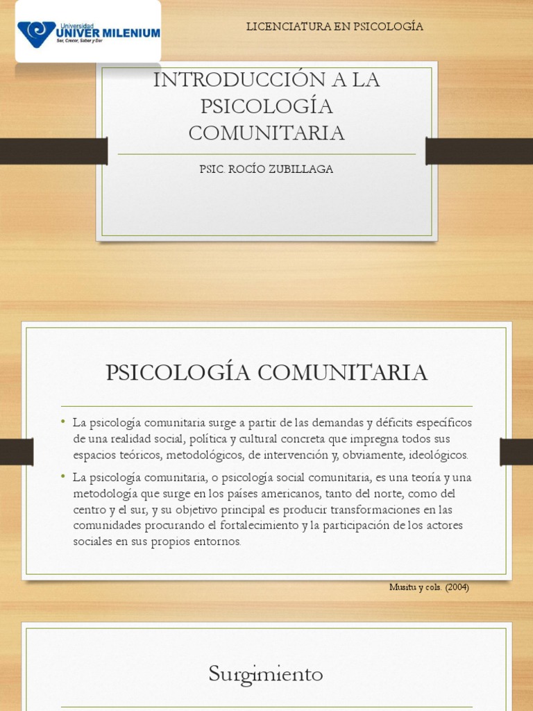 Introducción A La Psicología Comunitaria PDF | Descargar gratis PDF ...