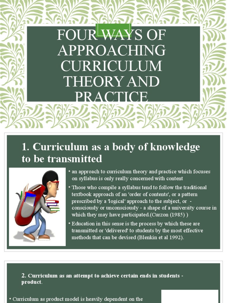 Four Approaches to Curriculum Theory | PDF | Curriculum | Design
