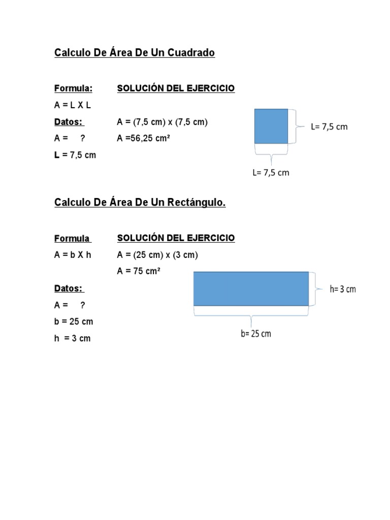 Calculo de Área de Un Cuadrado | PDF | Hogar, jardinería y bricolaje ...