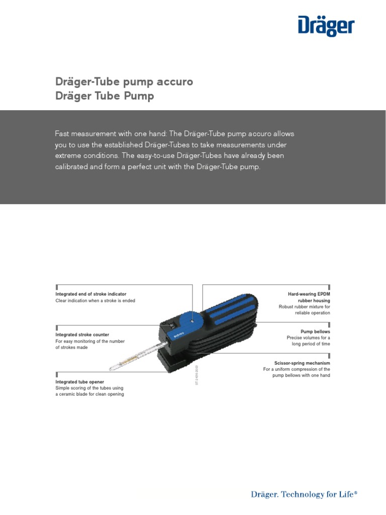 Dräger Tube Pump Accuro Dräger Tube Pump Integrated End Of Stroke