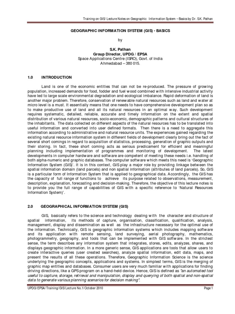 GIS Basics (S K Pathan) | PDF | Geographic Information System | Relational Database