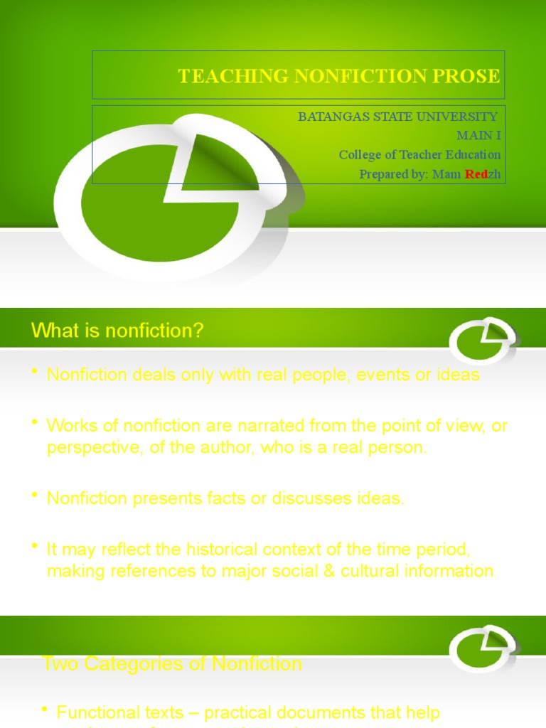 Nonfiction Prose Teaching Guide | PDF | Creative Nonfiction | Writers