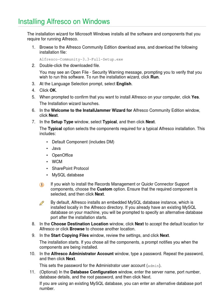 Alfresco Community Edition 3 3 Windows Simple Install | PDF