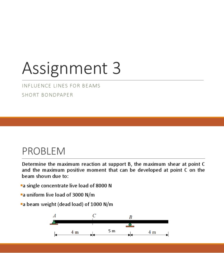Assignment 3 INFLUENCE LINE FOR BEAMS | PDF