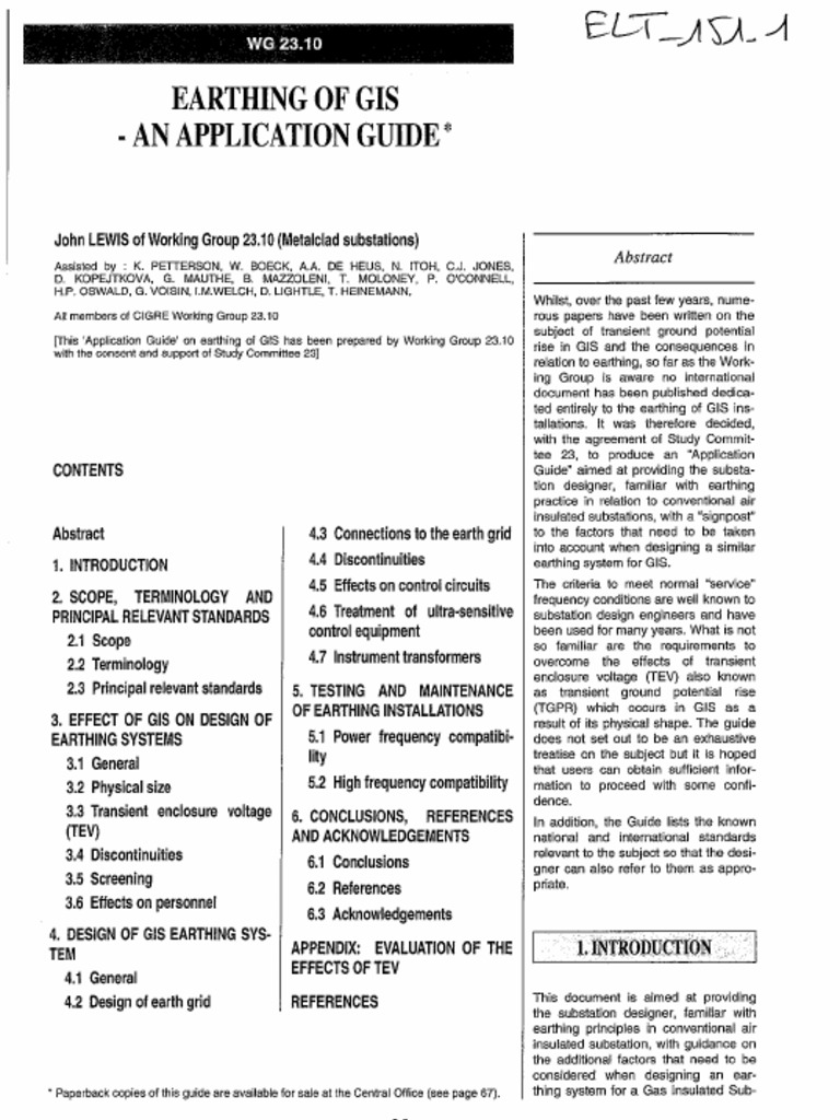 Earthing of GIS - An Application Guide | PDF