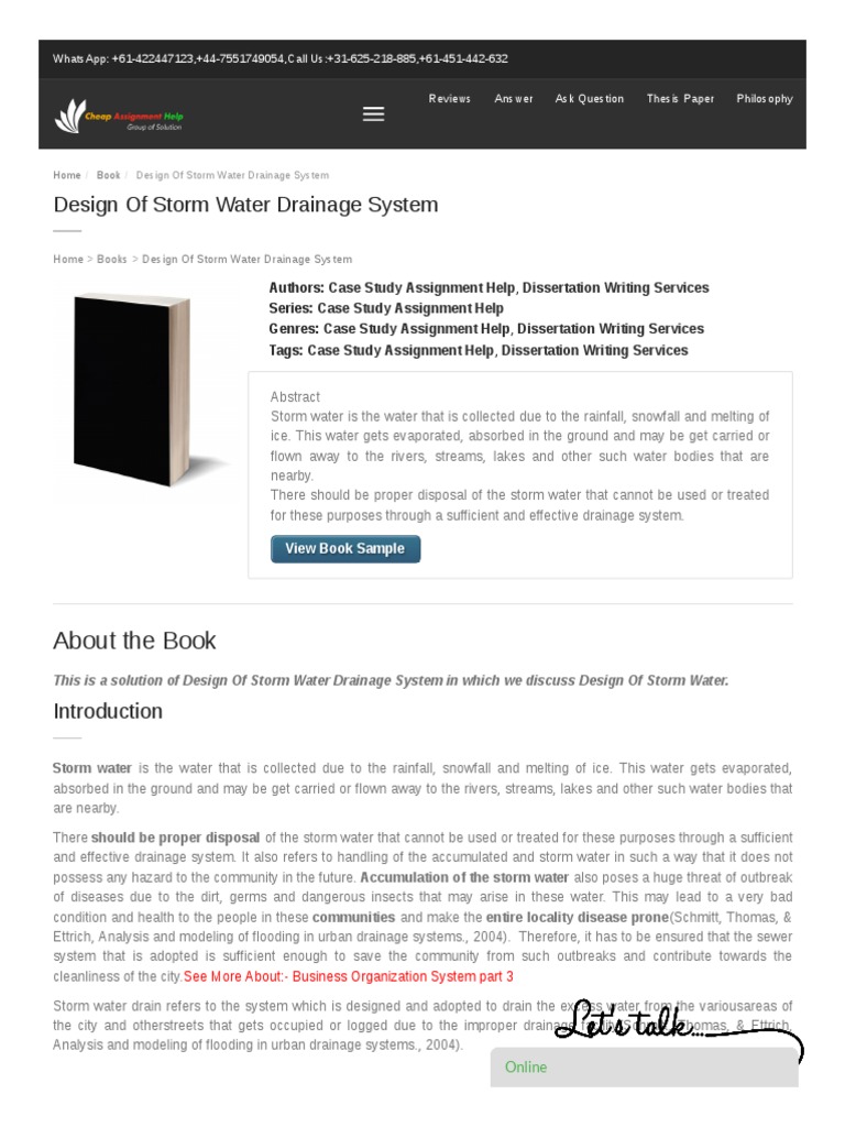 SYSTEM Design of Storm Water Drainage | PDF | Stormwater | Storm Drain