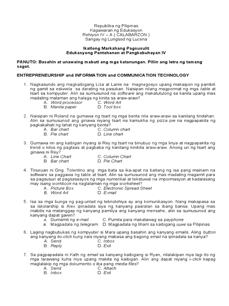 Epp 4 3rd Grading | PDF