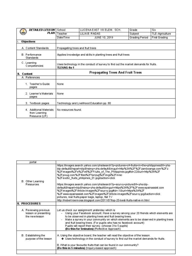 Detailed Lesson Plan: Objectives | PDF | Inquiry Based Learning | Behavior Modification