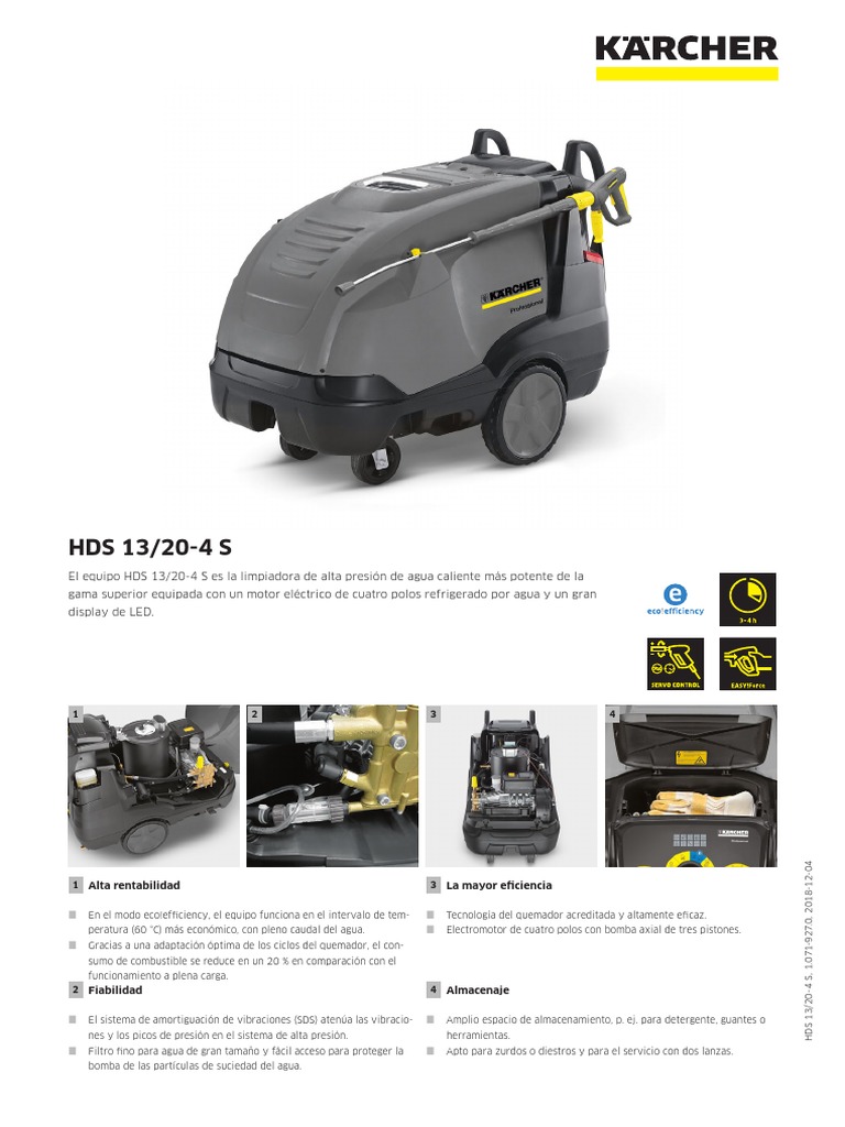 HDS 13/20-4 S: Alta Rentabilidad La Mayor Eficiencia | PDF | Control remoto | Agua