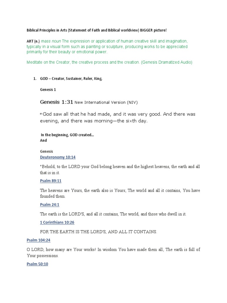 Biblical Principles in Arts | PDF | Composition (Visual Arts) | Art ...