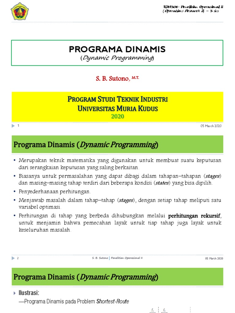 2nd Week - PO II - Programa Dinamis | PDF