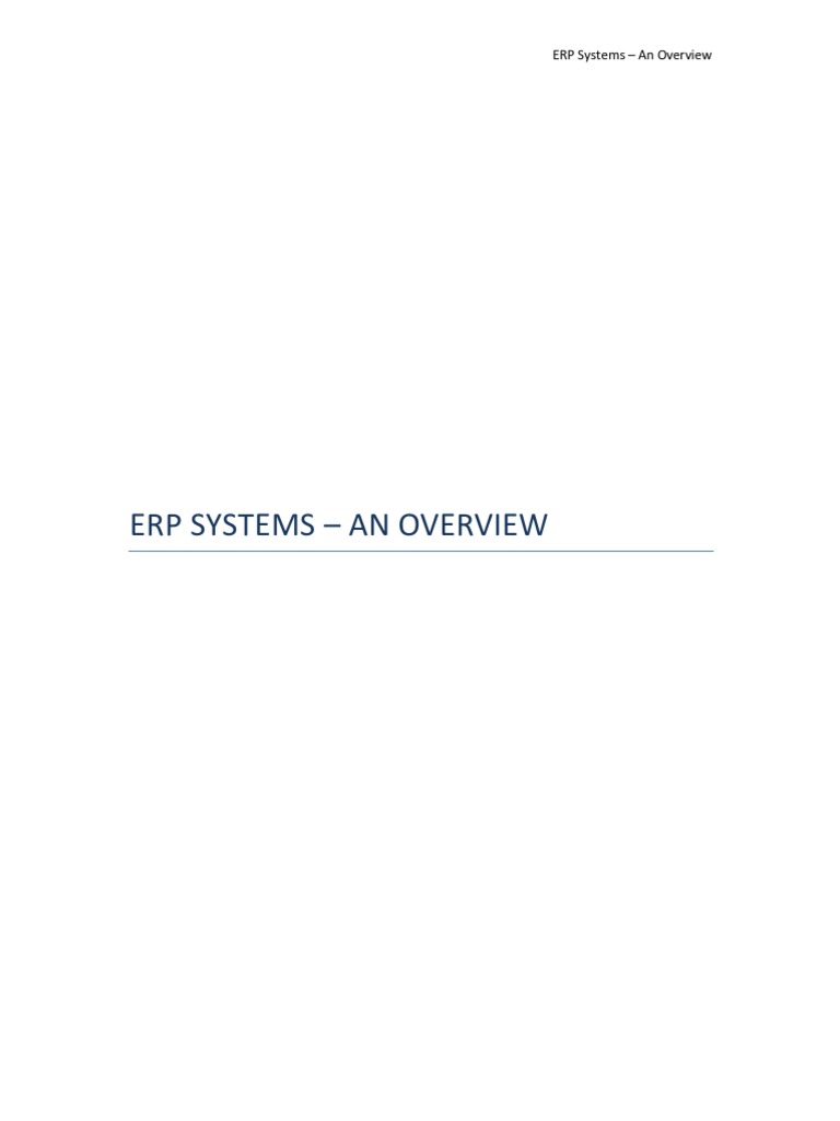 Erp Systems | PDF | Enterprise Resource Planning | Software As A Service