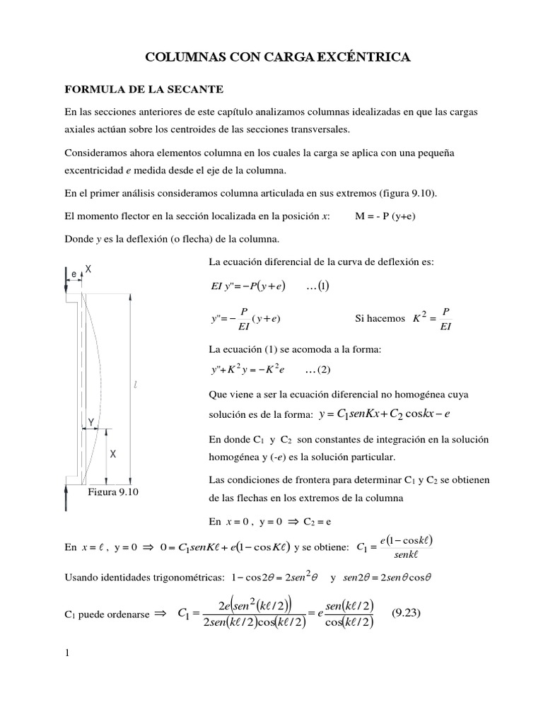 COLUMNA EXCÉNTRICA | PDF | Doblar | Ingeniería mecánica