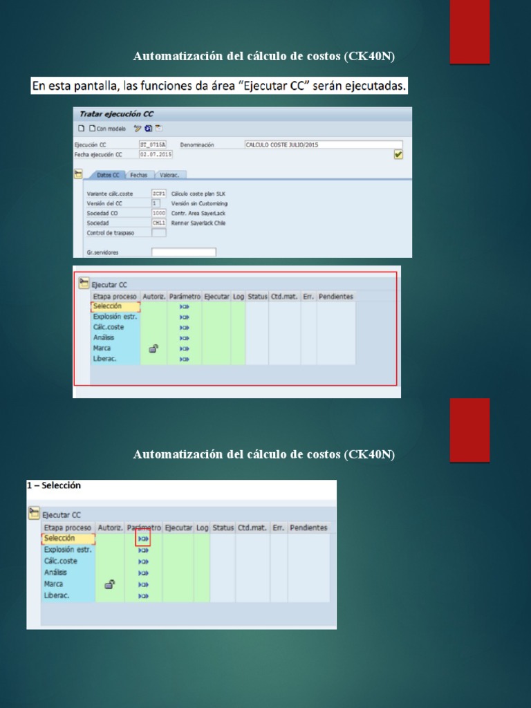 Costeo de Material en SAP CK40N GUIA Part2 | PDF