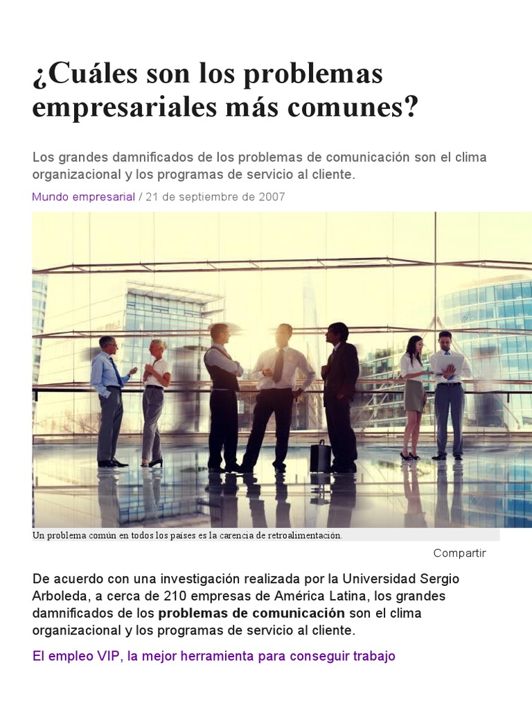Cuáles Son Los Problemas Empresariales | PDF | Pequeñas y medianas ...