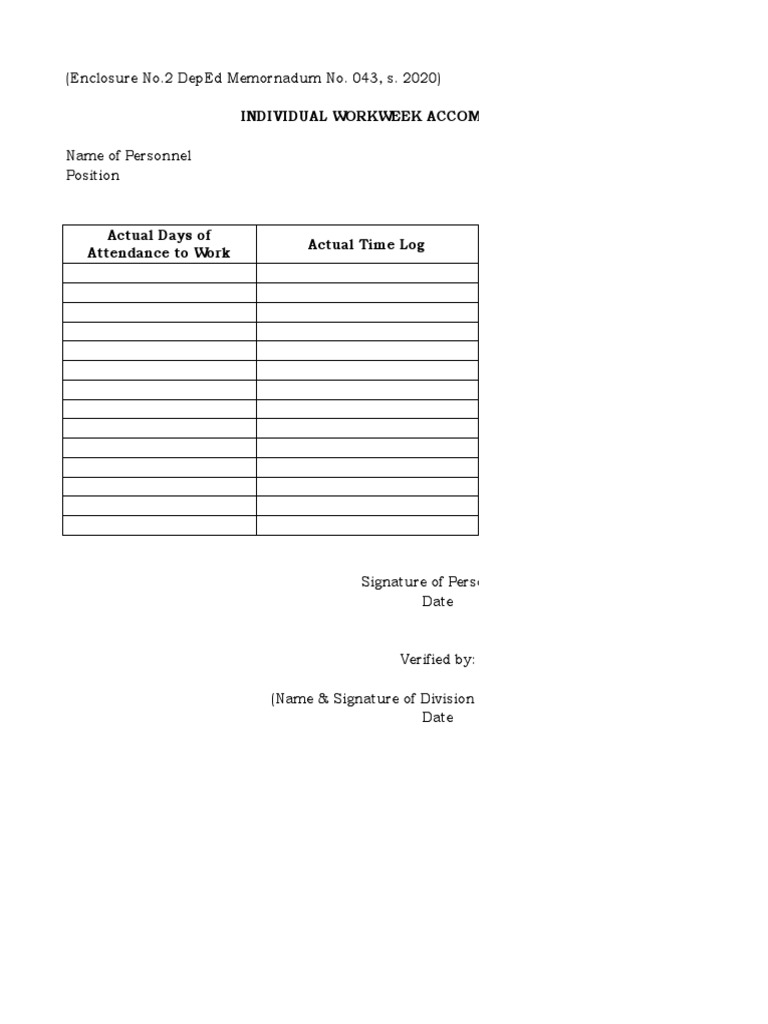 Individual Workweek Accomplishment Report | PDF