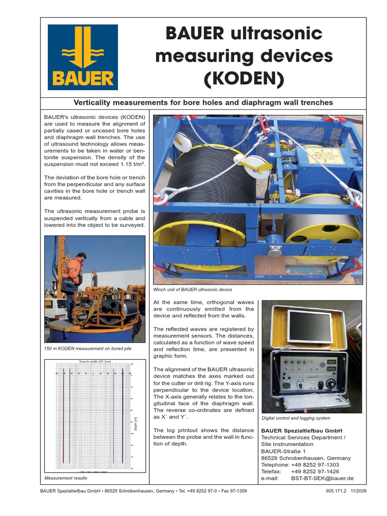 KODEN Test for Diaphragm Wall Alignment | PDF | Ultrasound | Cartesian ...
