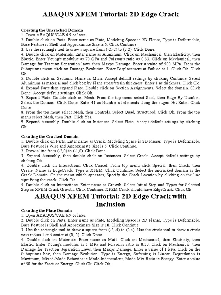 ABAQUS XFEM Tutorial: Modeling a 3D Edge Crack Using the Extended Finite Element Method | PDF ...