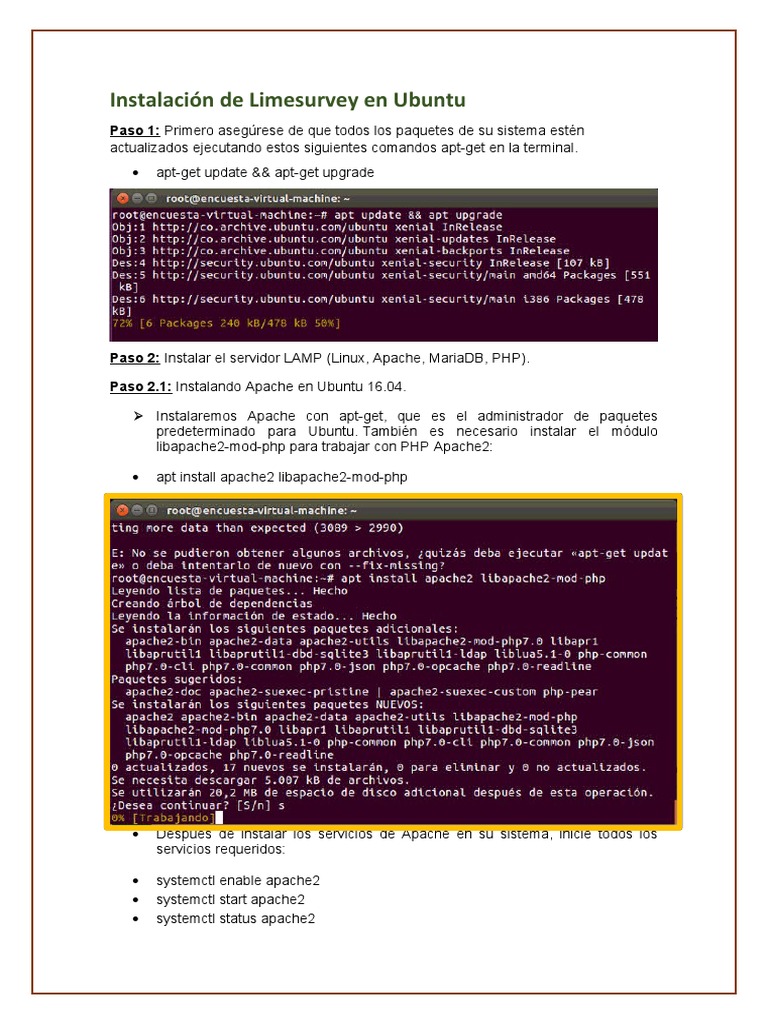 Instalación de Limesurvey en Ubuntu | PDF | Php | Servidor HTTP Apache