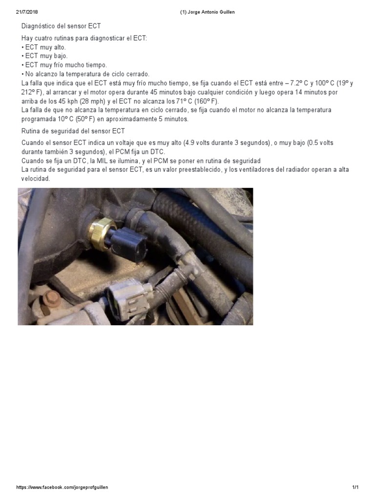 Diagnóstico Del Sensor ECT | PDF