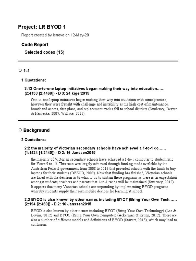 Report LR BYOD 1 | PDF | Educational Technology | Information And ...