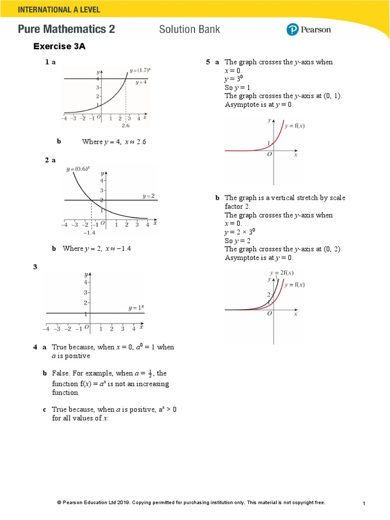 Edexcel IAL P2 Exercise 3A (Solution) | Download Free PDF | Asymptote ...