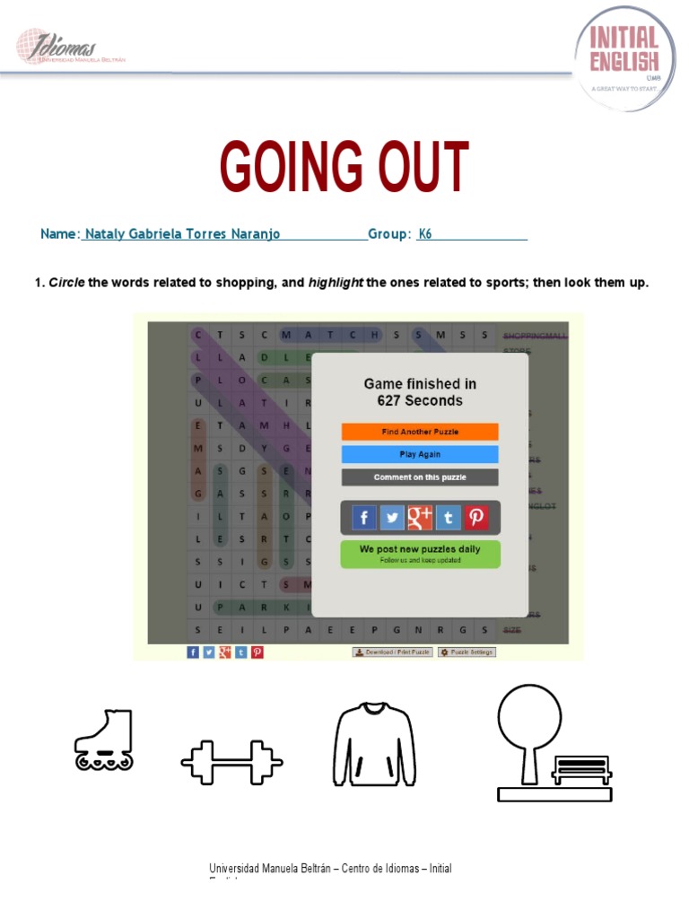 Going Out (Worksheet) | PDF