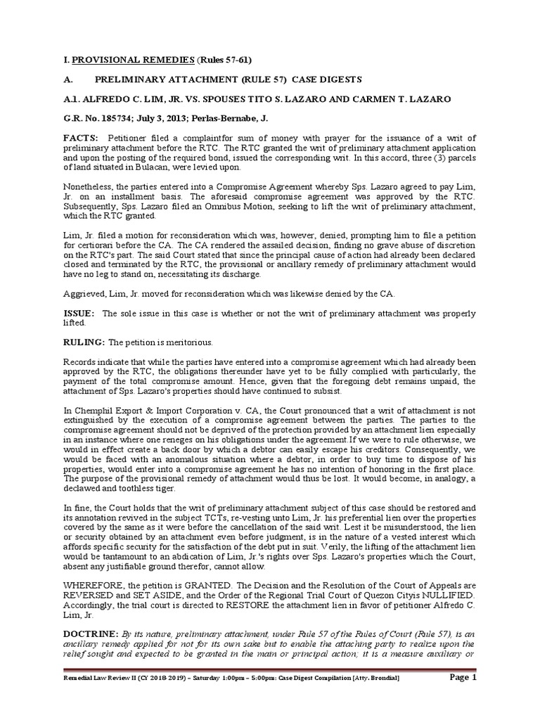 Case Digests Compilation Remedial-Law-Review-II | PDF | Bail | Judgment ...