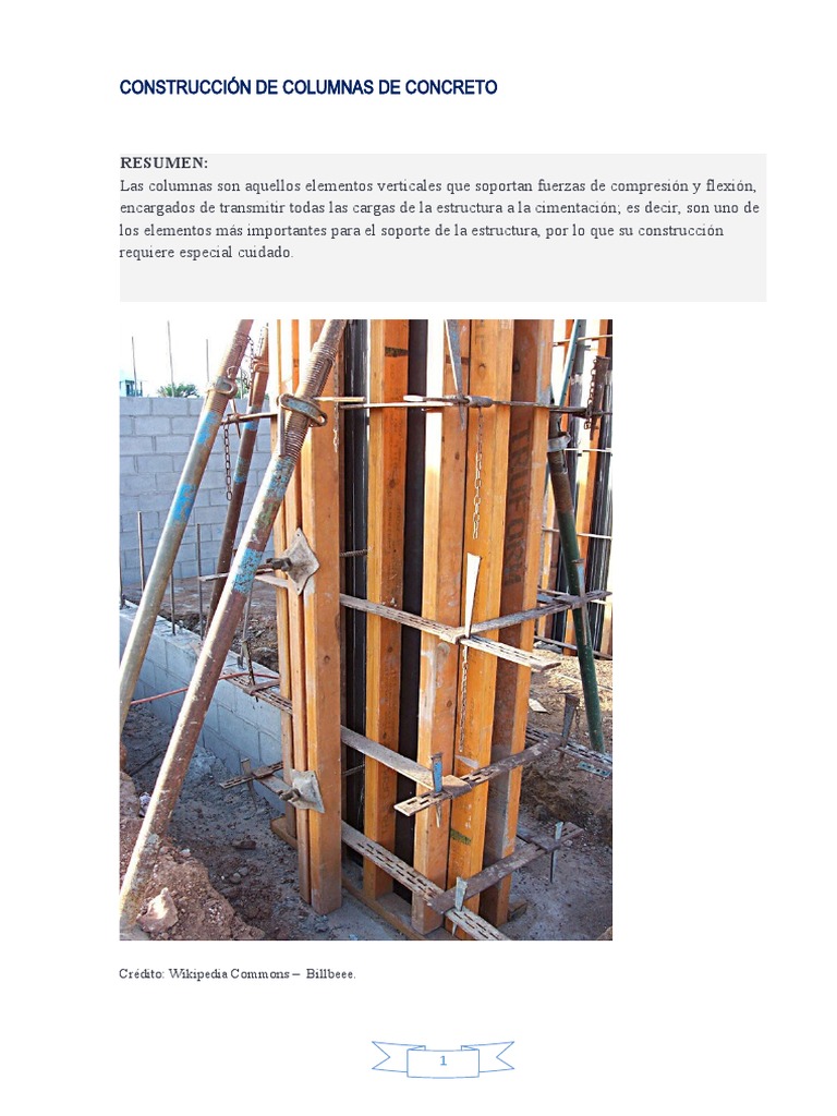 Construccion de Columnas de Concreto | PDF | Hormigón | Materiales
