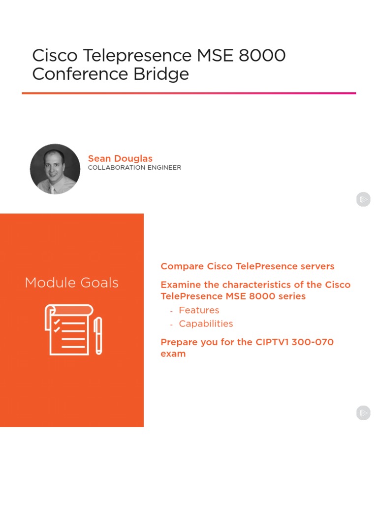 Cisco Telepresence MSE 8000 Conference Bridge: Sean Douglas | PDF | Videotelephony | Internet ...