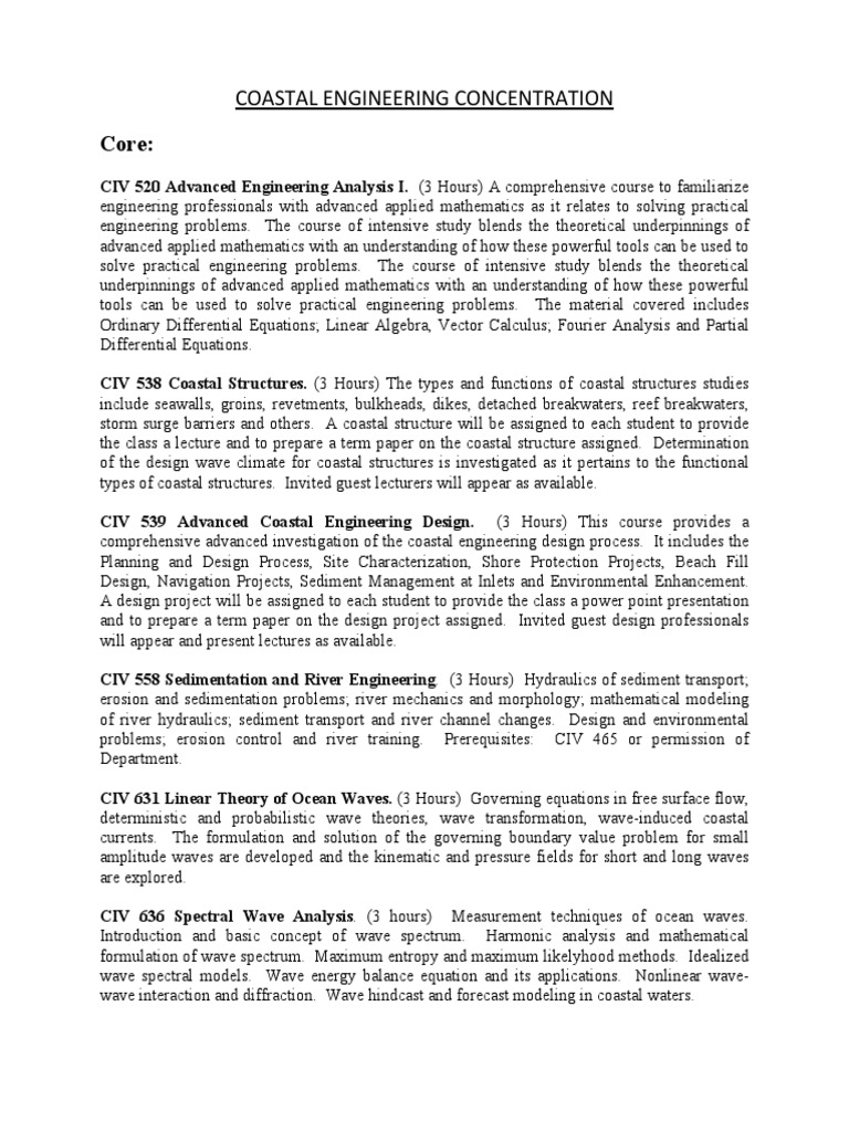 COASTAL ENGINEERING Core Courses | PDF | Road Surface | Waves