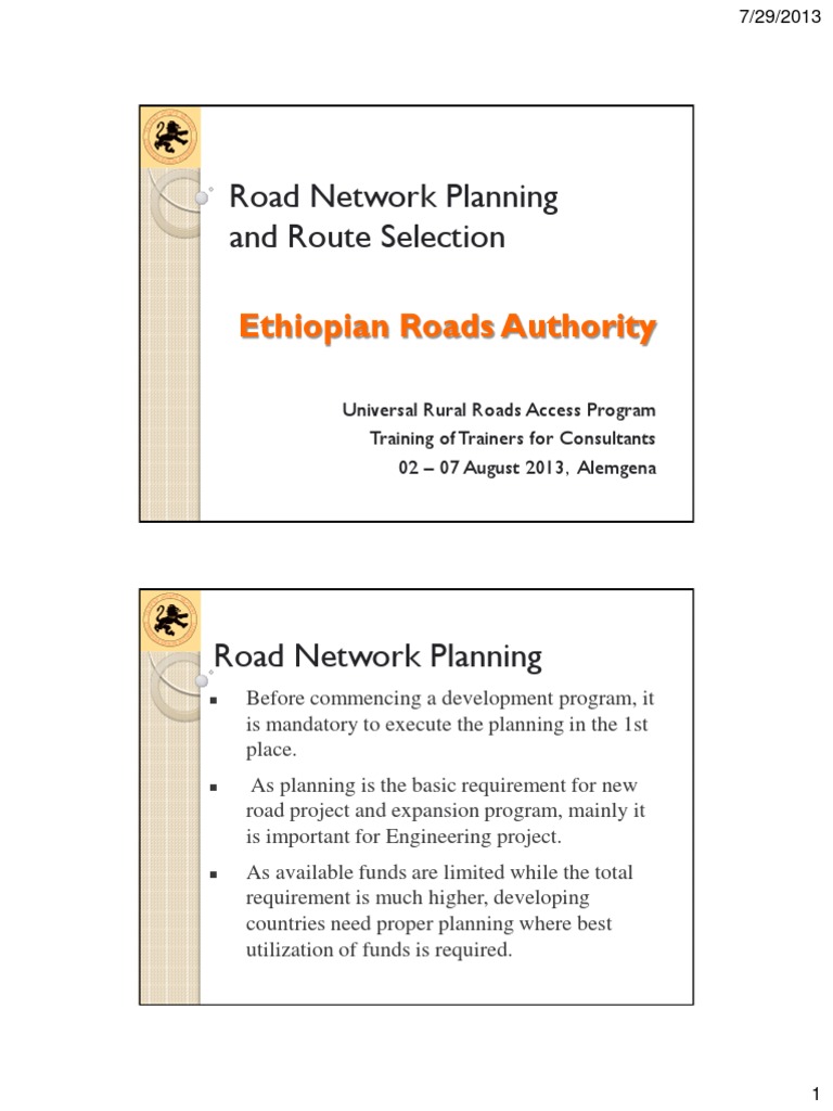 Road Network Planning and Route Selection PDF | PDF | Road | Soil