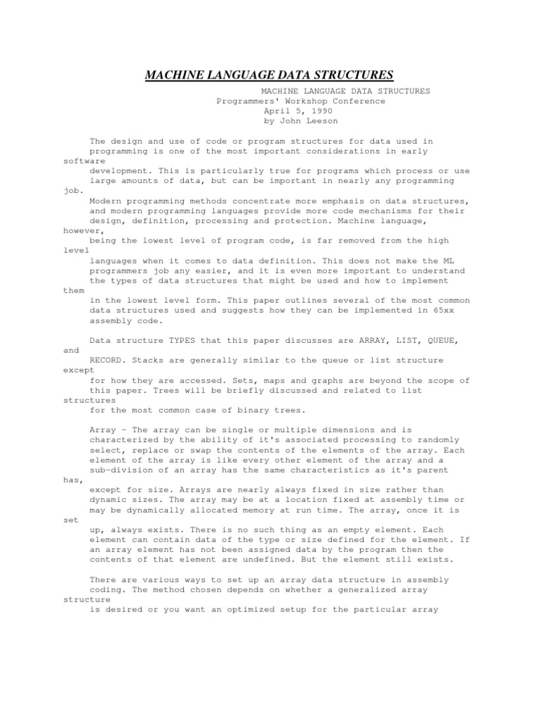 Commodore Machine Language | PDF | Pointer (Computer Programming ...