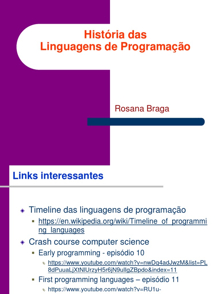Historia Linguagens Da Programacao | PDF | Linguagem de programação ...