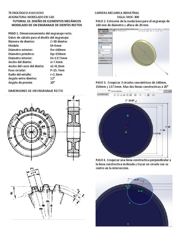 Tutorial 11 Engranaje PDF | PDF | Engranaje | Ingeniería mecánica