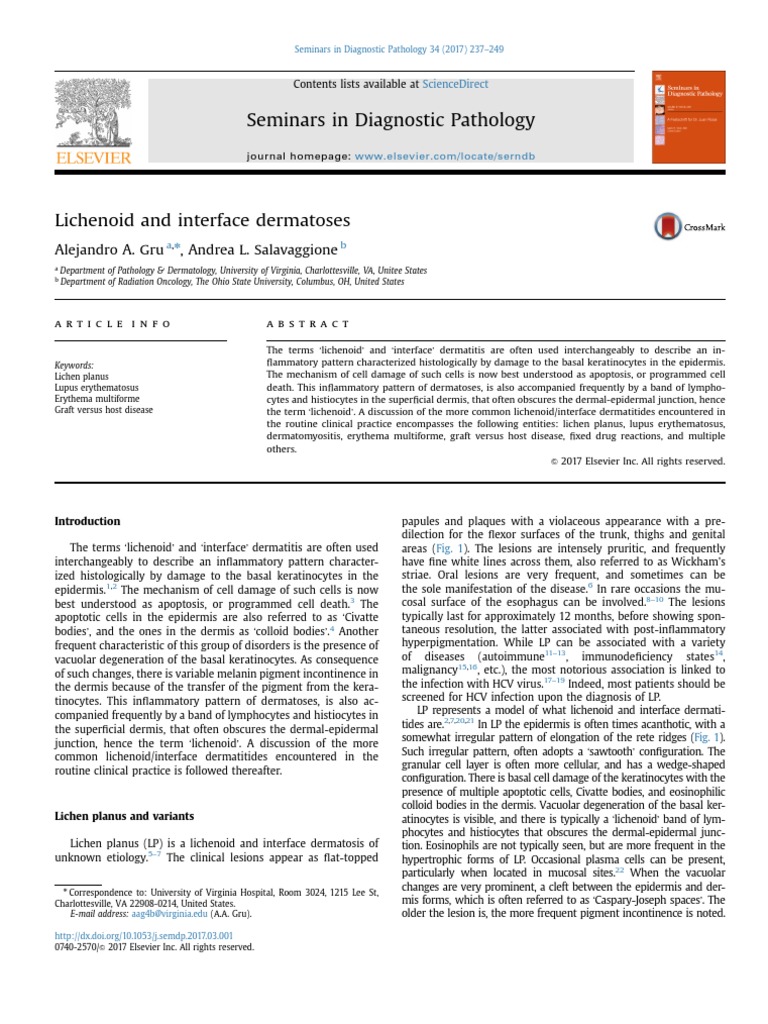 Lichenoid and Interface Dermatoses | PDF | Systemic Lupus Erythematosus ...