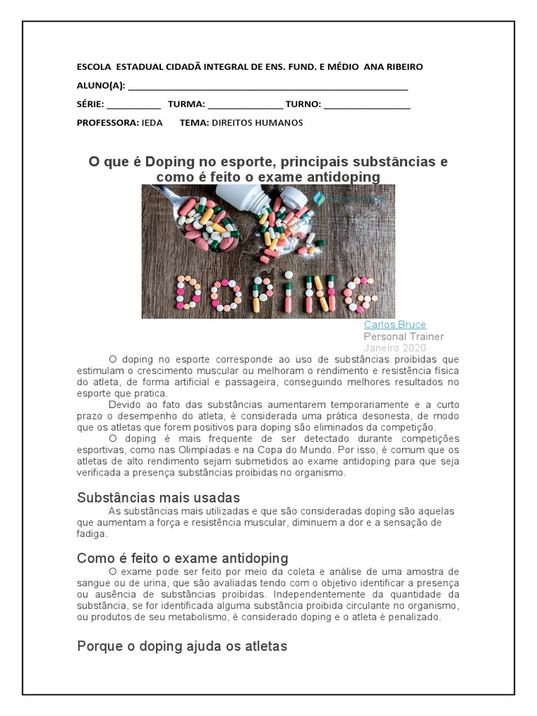 Atividade 5 - Ieda | PDF | Doping no esporte | Esportes