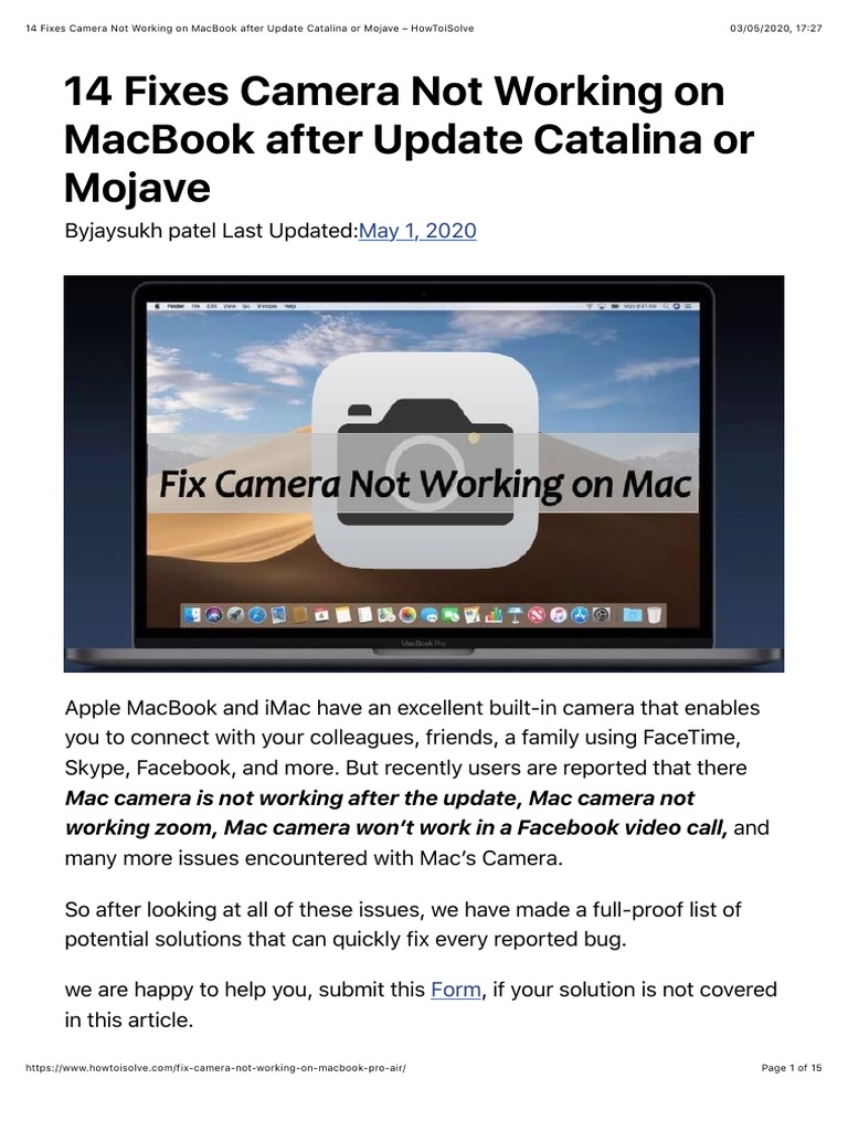 14 Fixes Camera Not Working On MacBook After Update Catalina or Mojave ...