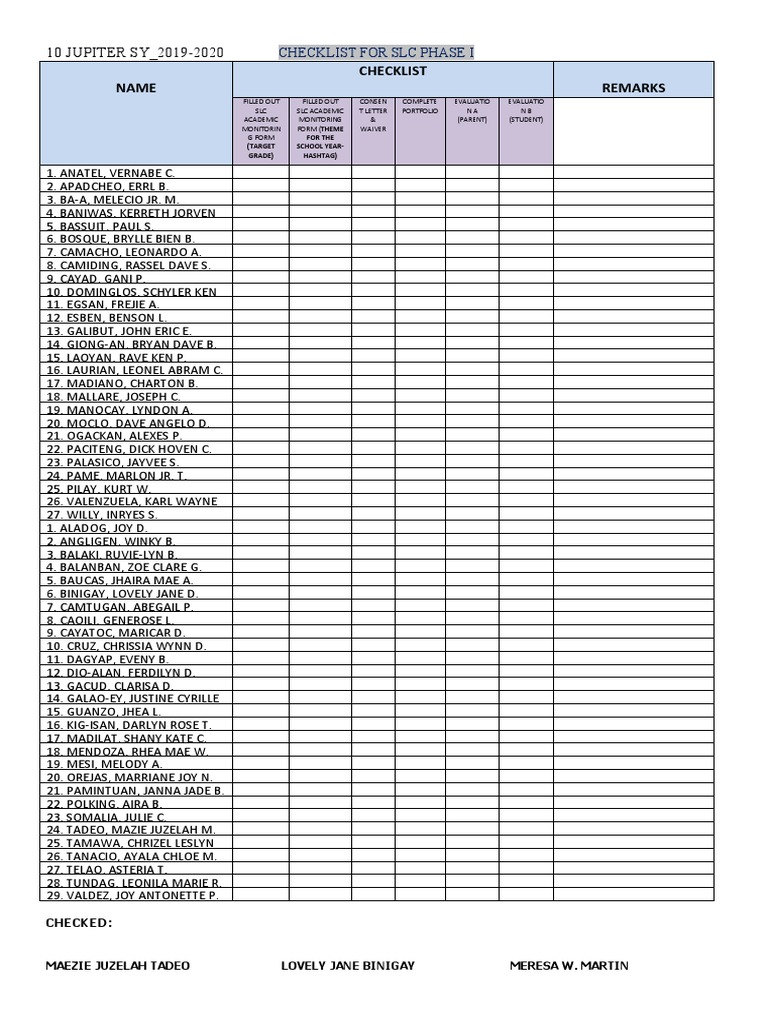 SLC AFTER CONFERENCE CHECKLIST