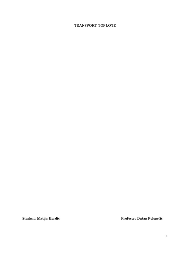 Transport Toplote | PDF