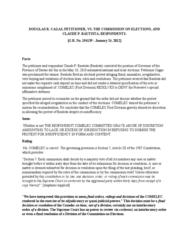 Brought To The Supreme Court On Certiorari by The Aggrieved Party ...