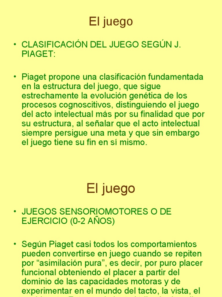 Piaget Juego | PDF | Ciencias del comportamiento | Sicología