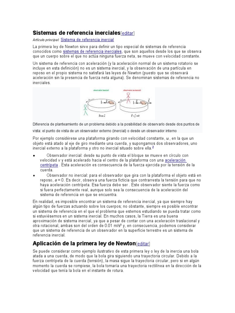Sistemas de Referencia Inerciales y No Inerciales | PDF | Las leyes del ...
