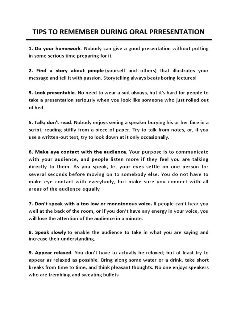 Effective Oral Presentation Tips | PDF | Storytelling