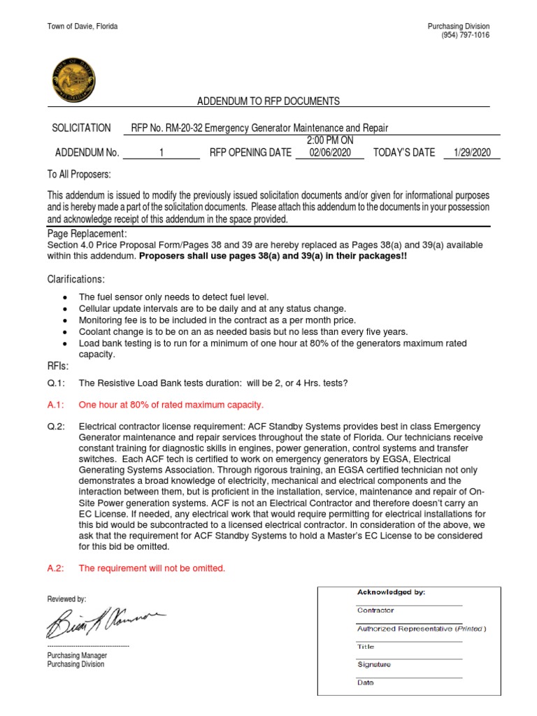 Addendum No. 1 - 6 | PDF | Invoice | Prices