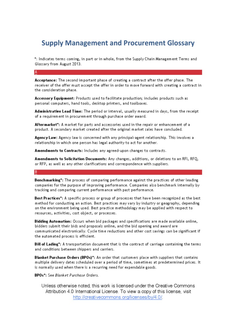 WEEK 2 Glossary - SMP - PDF | PDF | Procurement | Request For Proposal