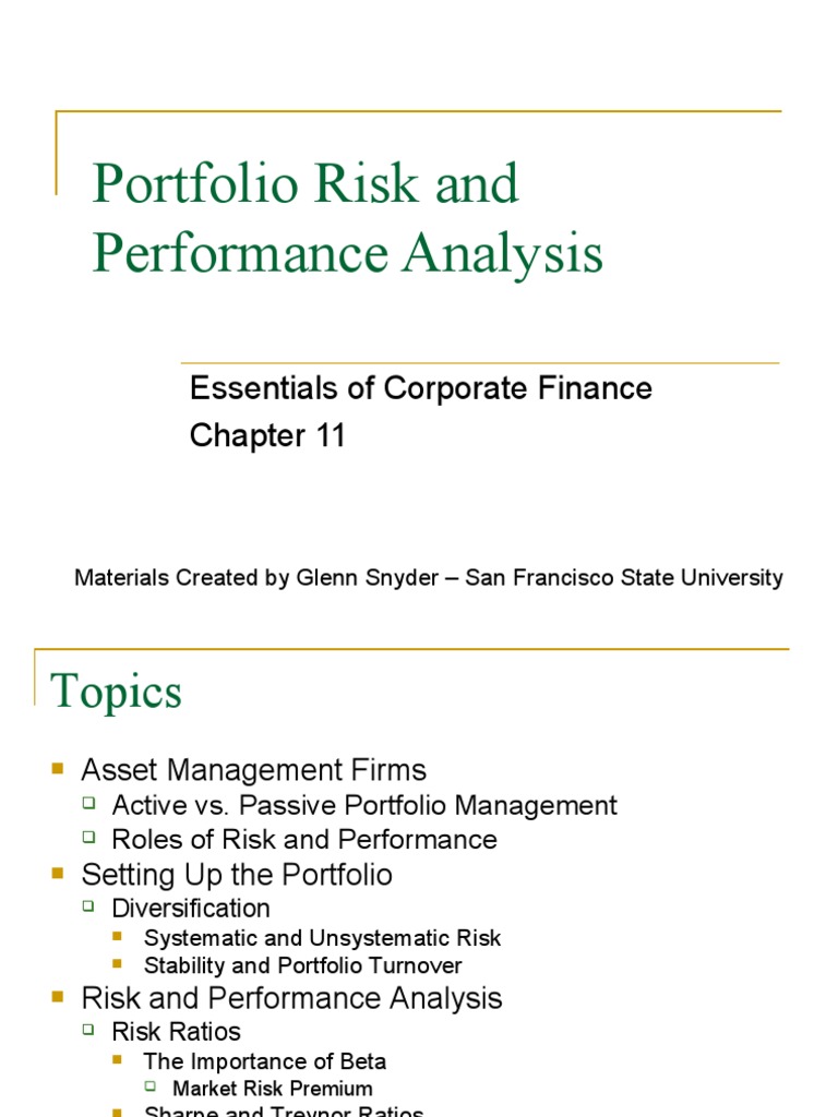 6 Portfolio Risk Performance Analysis | PDF | Financial Economics ...