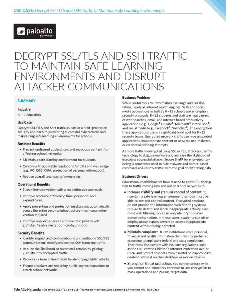 Decrypt SSL Tls and SSH Traffic To Maintain Safe Learning Environments | PDF | Encryption ...